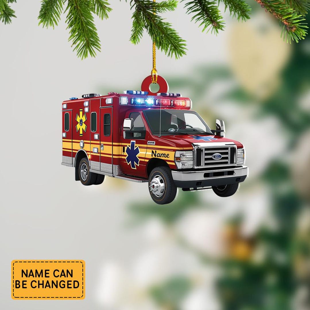 Personalized EMT Car Christmas Ornament, Emt Ornament, Paramedic Car ...