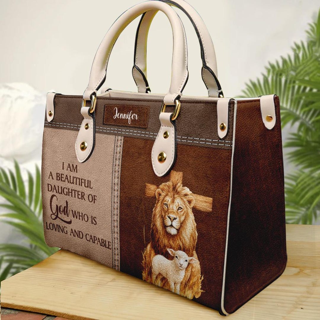 Personalized Leather Handbags, Jesus Tote Motivational Religious Bag ...
