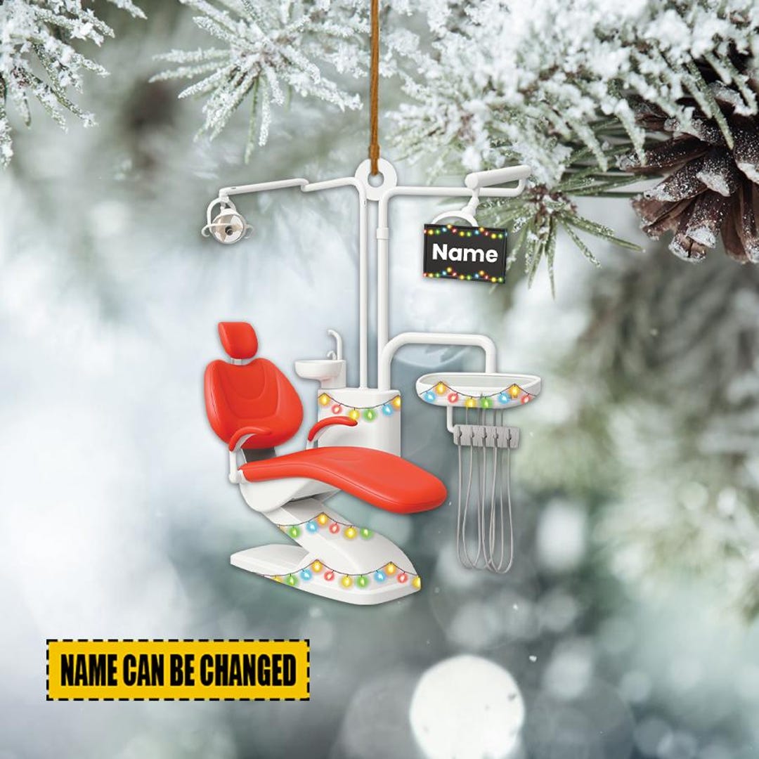 Personalized Dentist Chair Christmas Ornament, Dental Office Ornament ...