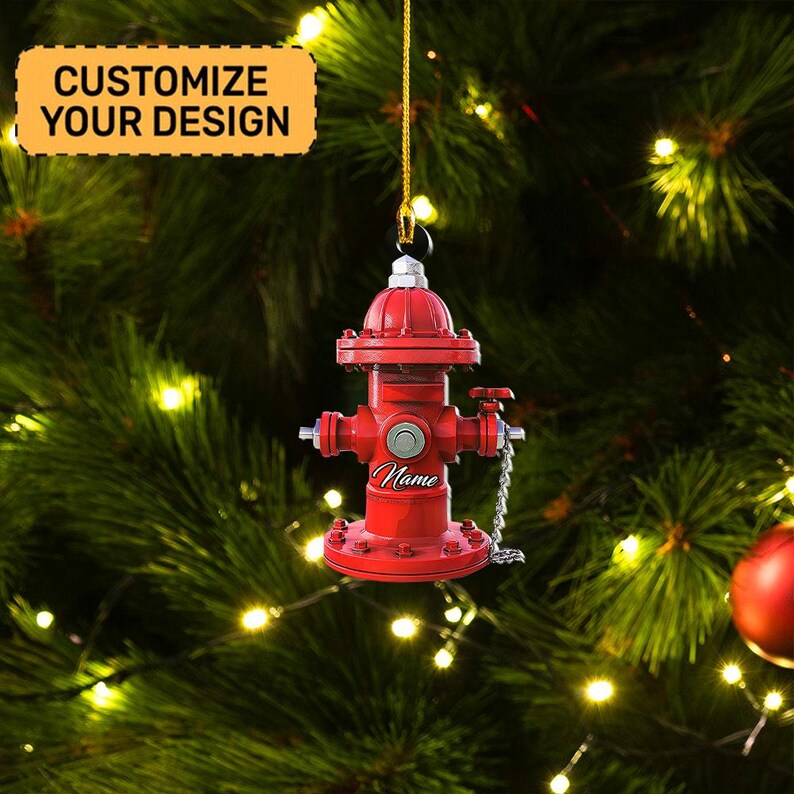 Personalized Fire Hydrant Christmas Ornament, Fire Hydrant Ornament ...