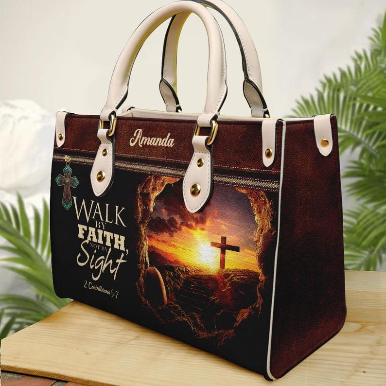 Personalized Pu Leather Handbags for Christian, Jesus Motivational ...