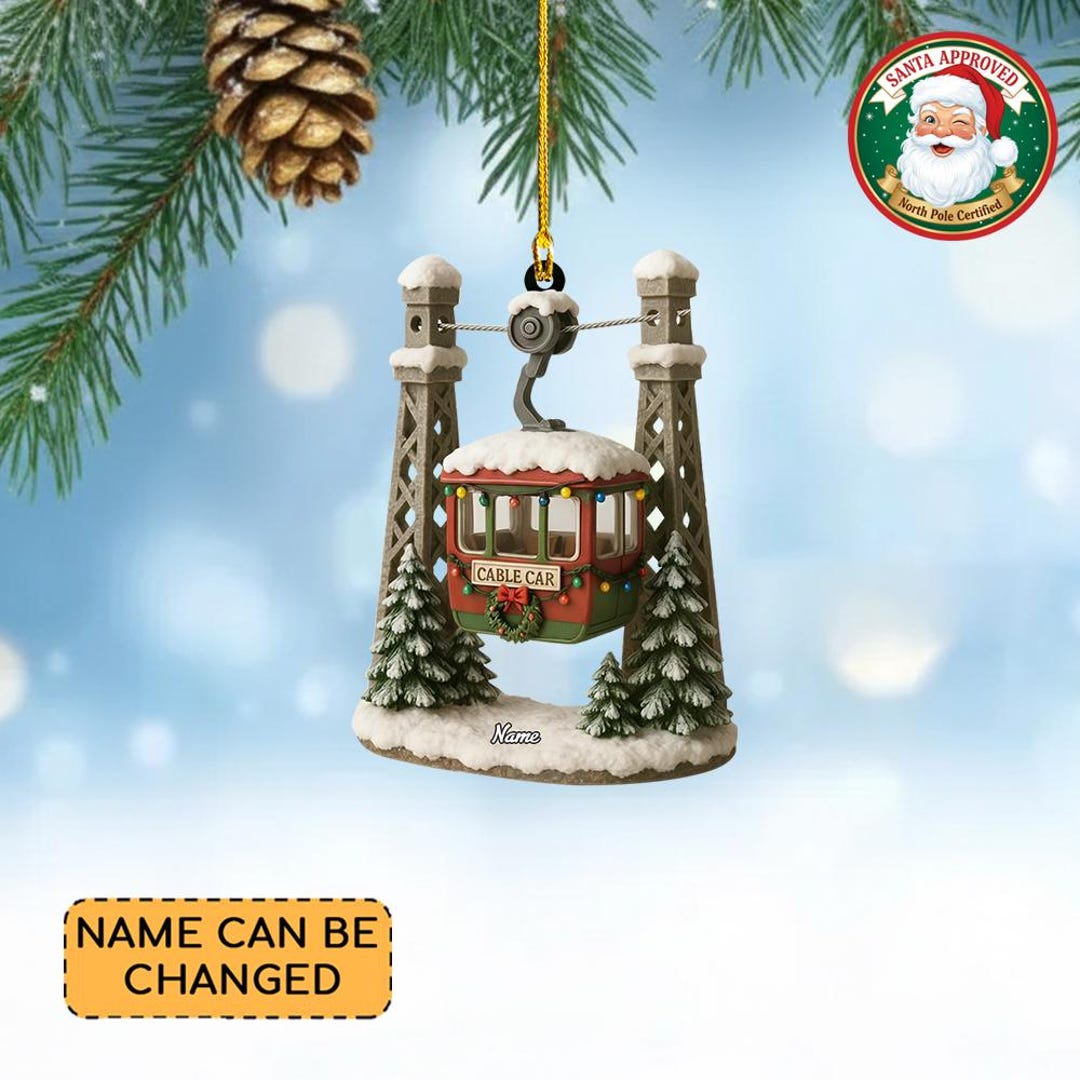 Personalized Cable Car Christmas Ornament, Gondola Christmas Ornament ...