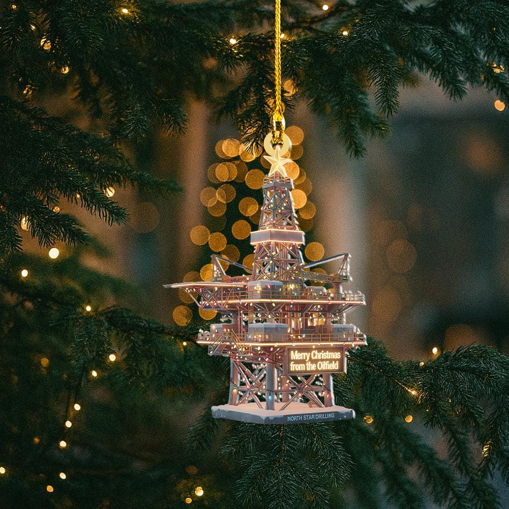 Personalized Oil Rig Christmas Ornament, Drilling Rig Ornament, Oil ...