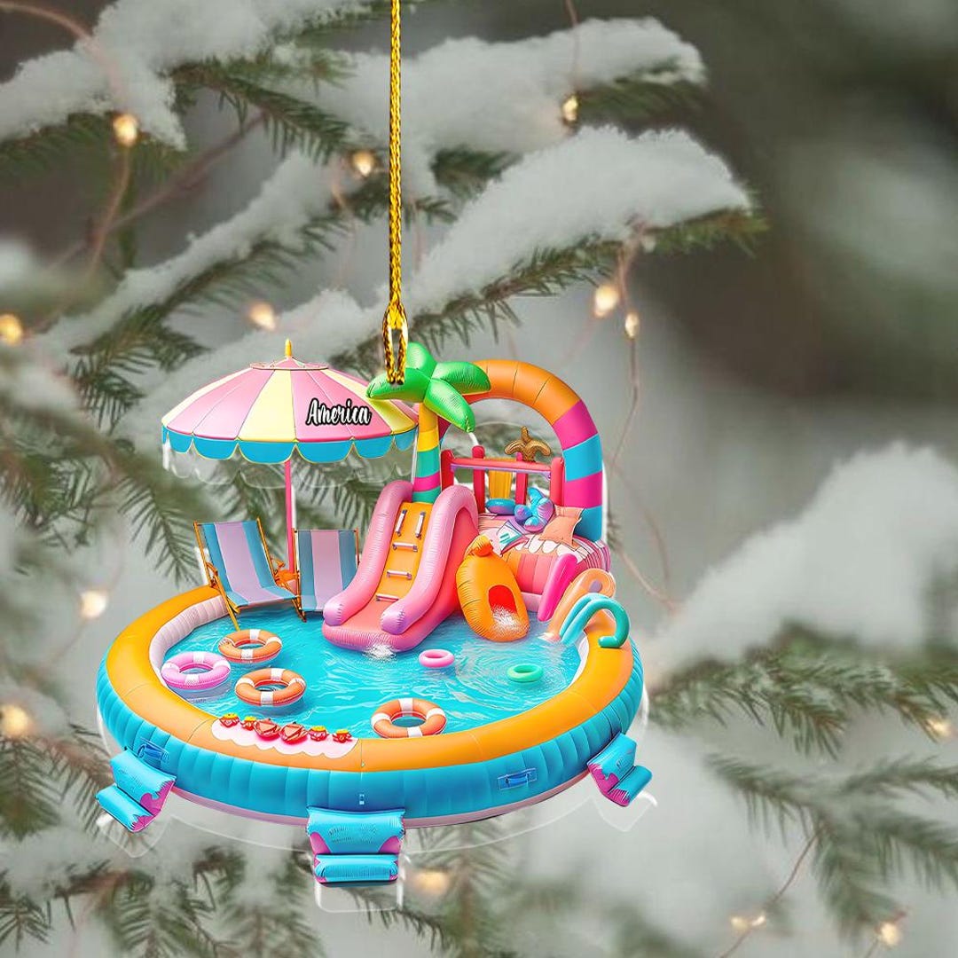 Personalized Swimming Pool Christmas Ornament, Swimming Ornament, Home ...
