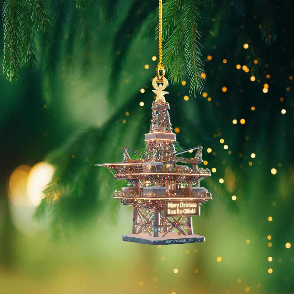 Personalized Oil Rig Christmas Ornament, Drilling Rig Ornament, Oil ...