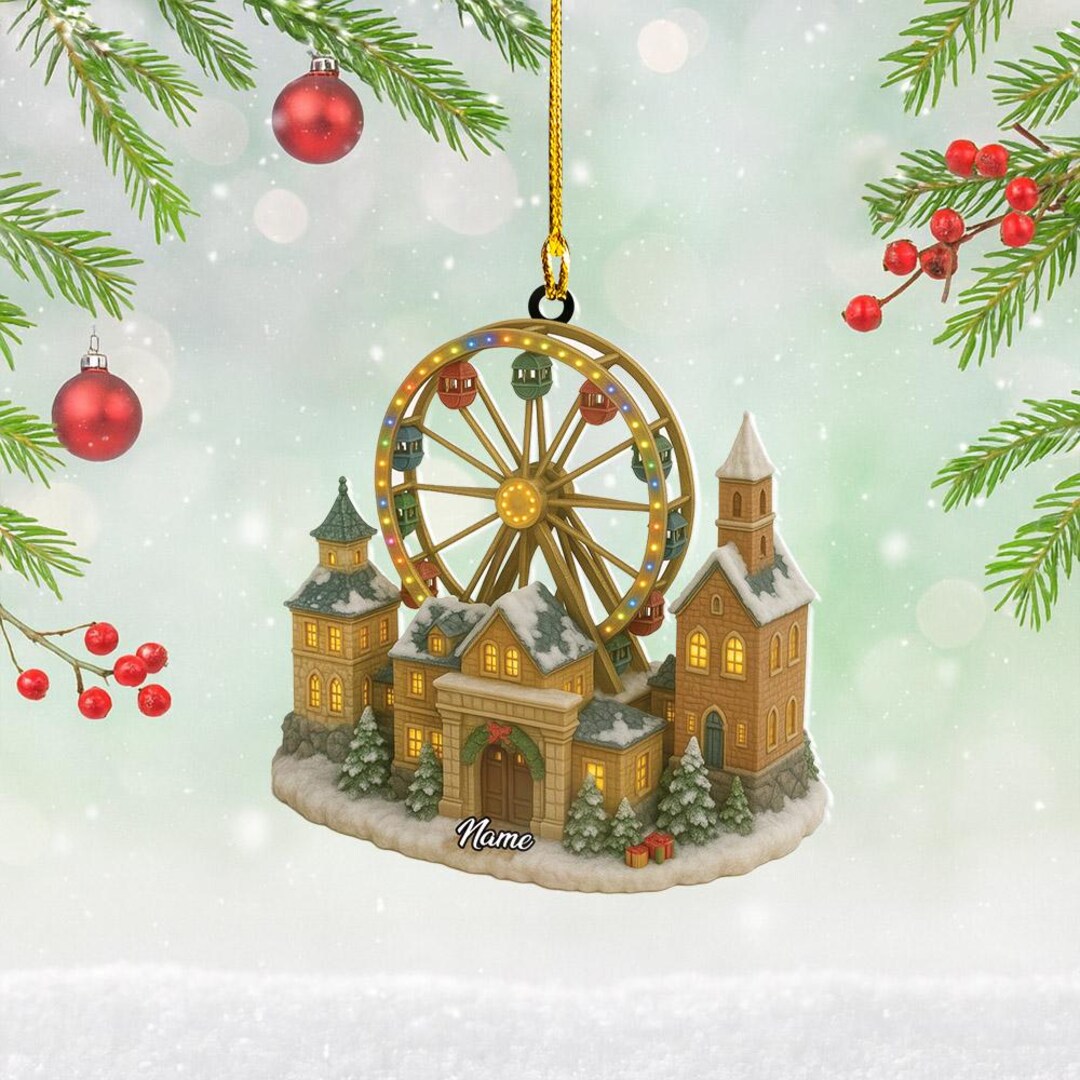 Personalized Ferris Wheel Christmas Ornament, Amusement Park Ornament ...