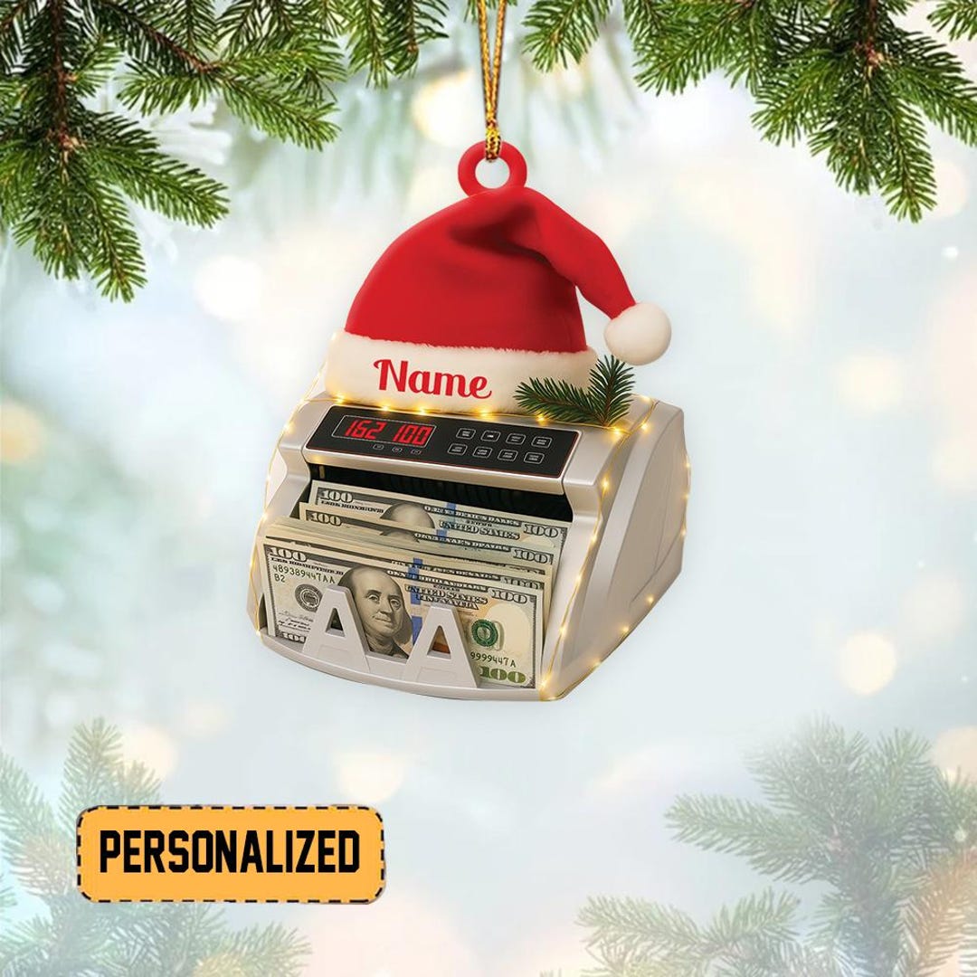 Personalized Money Counter Christmas Ornament, Cash Machine Ornament ...