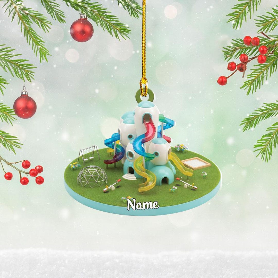 Personalized Kids Playground Christmas Ornament, Outdoor Amusement Park ...