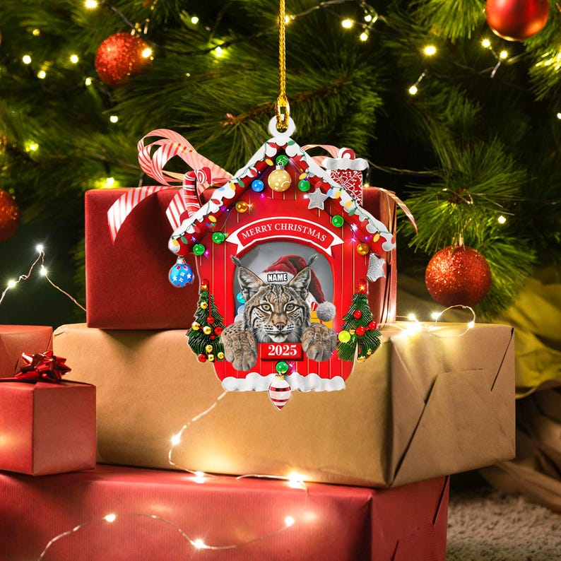 Personalized Lynx House Christmas Ornament, Love Lynx Hanging Ornament ...