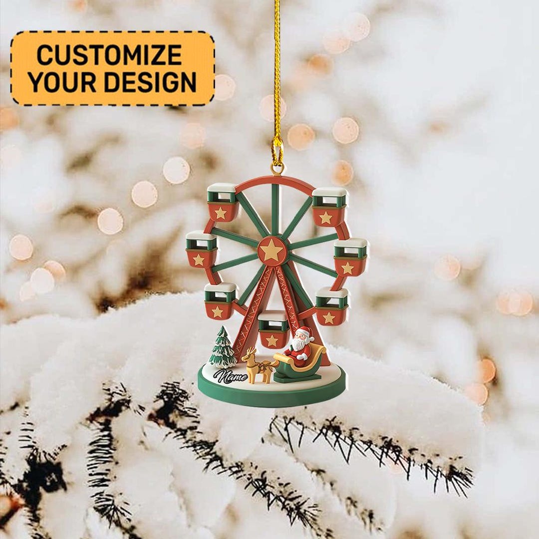 Personalized Ferris Wheel Christmas Ornament, Amusement Park Ornament ...