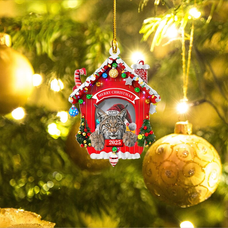Personalized Lynx House Christmas Ornament, Love Lynx Hanging Ornament ...