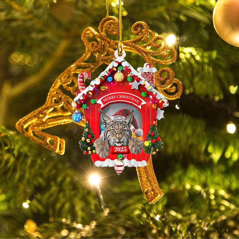 Personalized Lynx House Christmas Ornament, Love Lynx Hanging Ornament ...