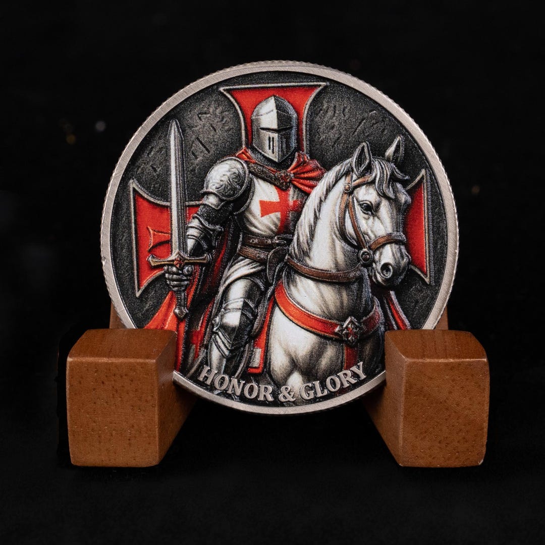 Knights Templar Challenge Coin, Military Chip Medieval Knight Gift - Etsy