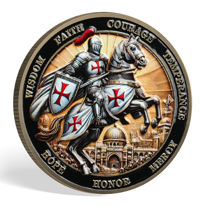 Knights Templar Challenge Coin: Christian Warrior Commemorative Token ...