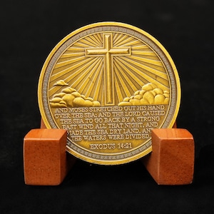 Moses Religious Coin Collectibles Exodus 14 21, Bible Verse Supplies ...