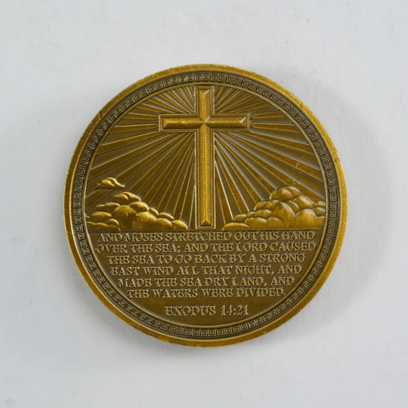 Moses Religious Coin Collectibles Exodus 14 21, Bible Verse Supplies ...