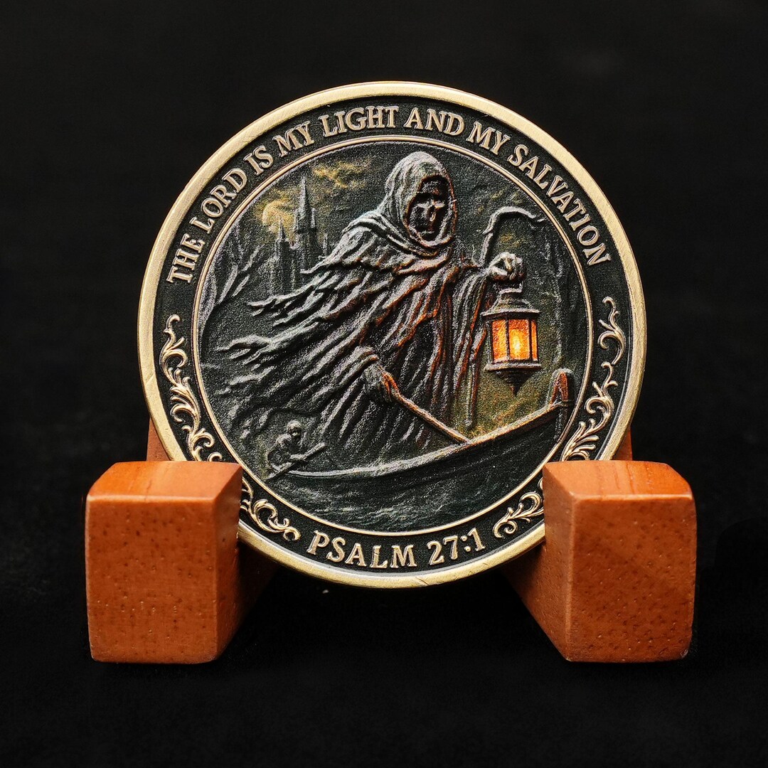 Bible Prayer Coin Psalm 27:1, the Dark Pendulum Religious Chip ...