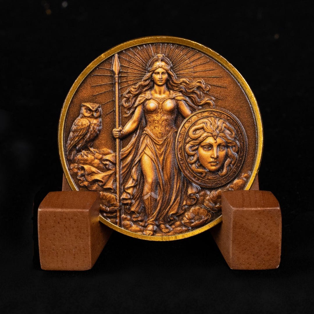 Athena Coin Greek Goddess of Wisdom, Empowerment Talisman Philosophical ...