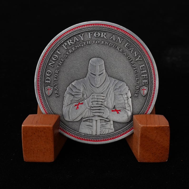 Knights Templar Challenge Coin, Red Cross Religious Commemorative Token ...