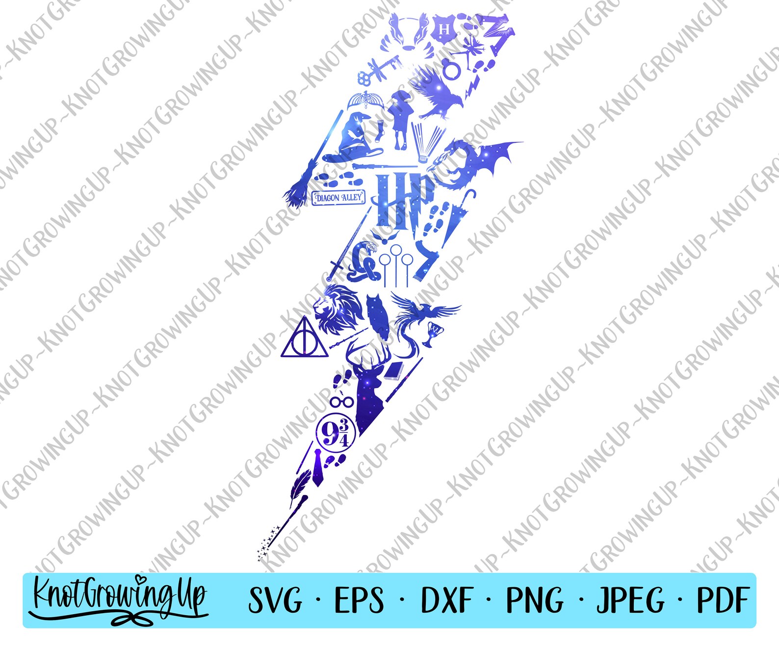 Harry Potter Lightning Bolt SVG Png Jpg Eps Dxf Digital | Etsy