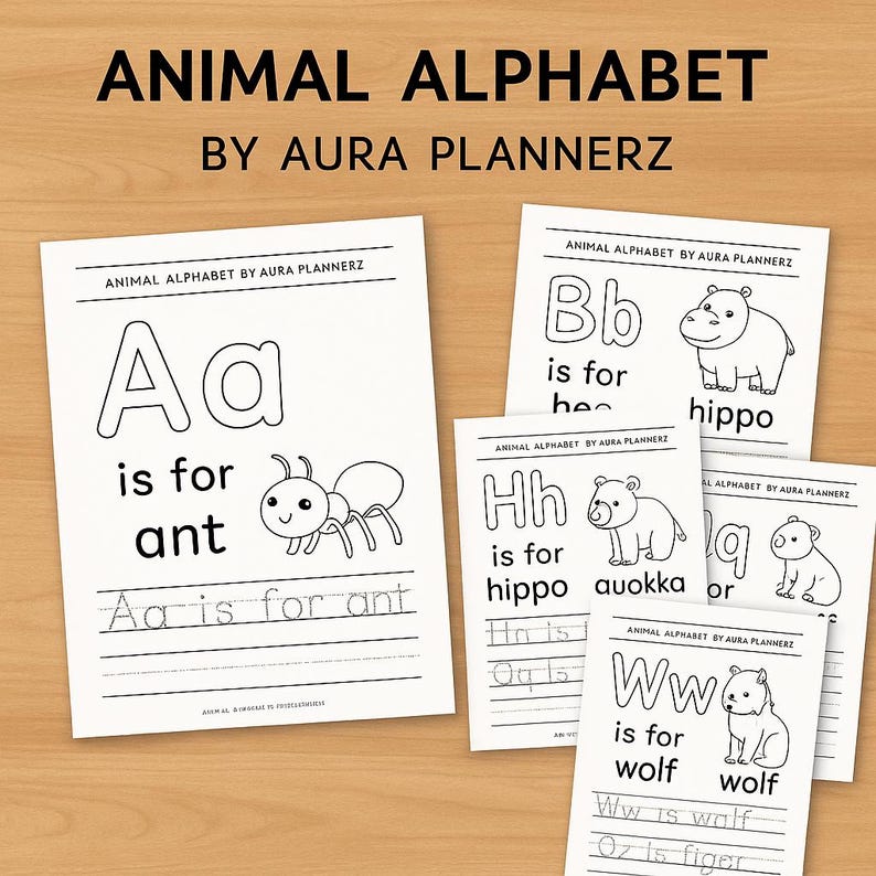 Animal Alphabet Tracing Worksheets A–Z | Preschool Printable ABC Pack ...