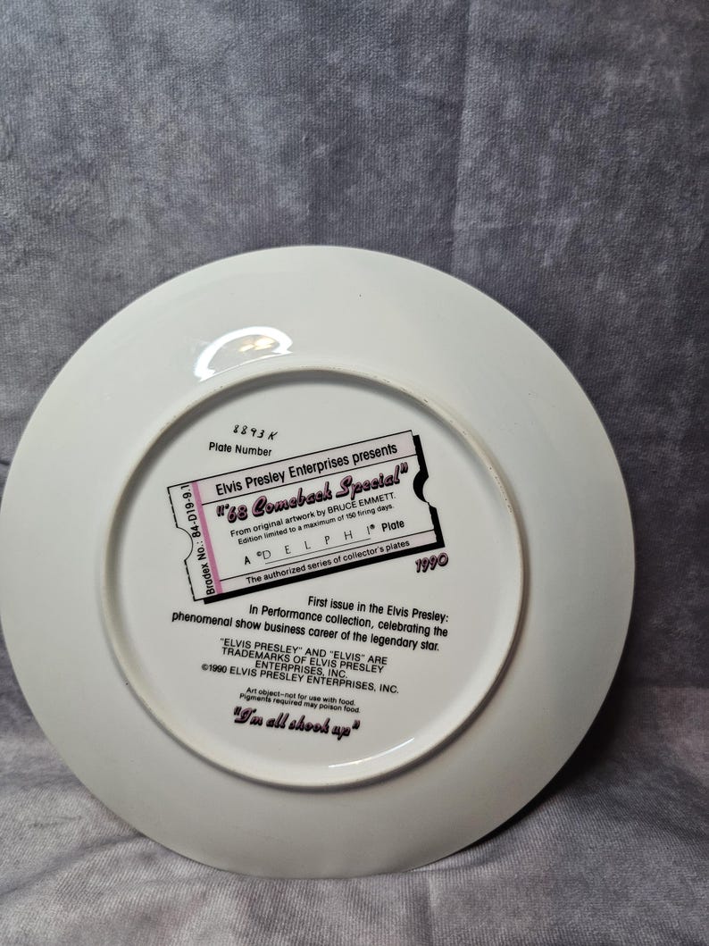Elvis Presley " 68 Comeback Special " Delphi Collectable Plate - Etsy