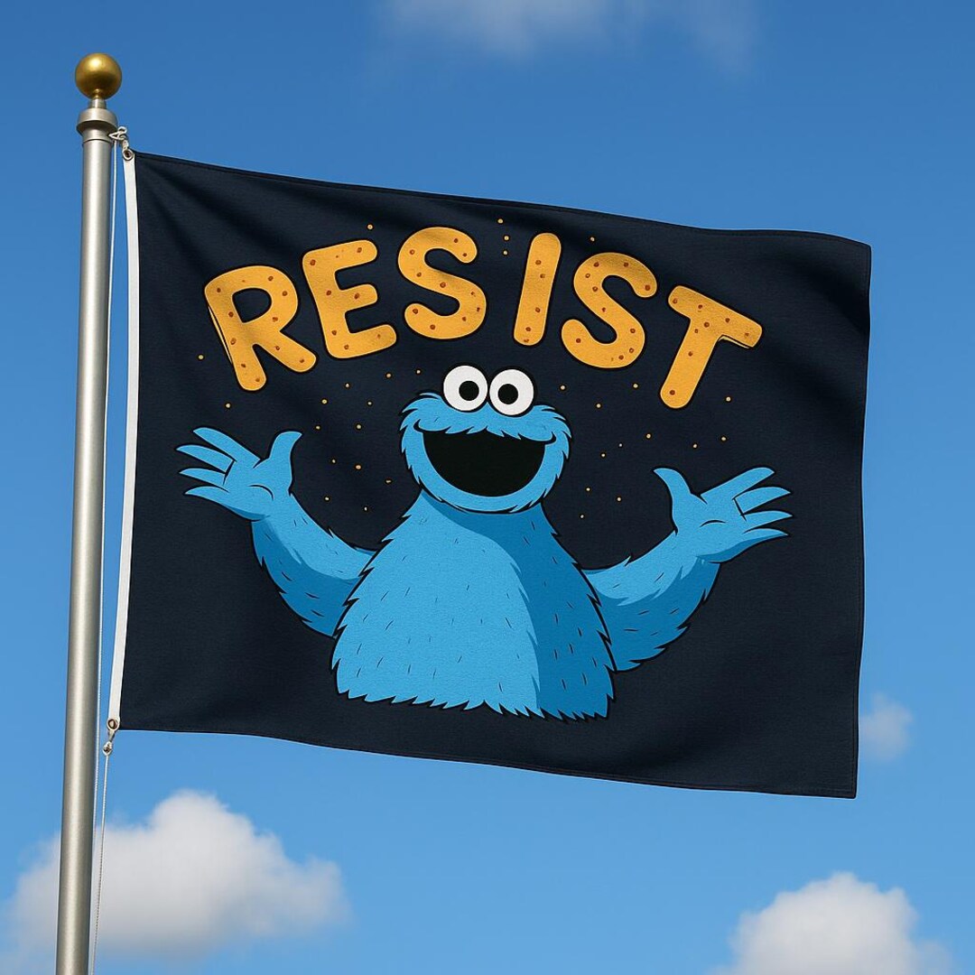 Cookie Monster RESIST Flag / Four Sizes up to 3x5' Big / Two Grommet ...