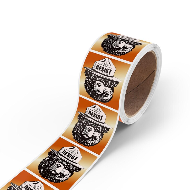Smokey Bear RESIST Stickers Bulk Label Roll / Two Sizes / Vintage ...
