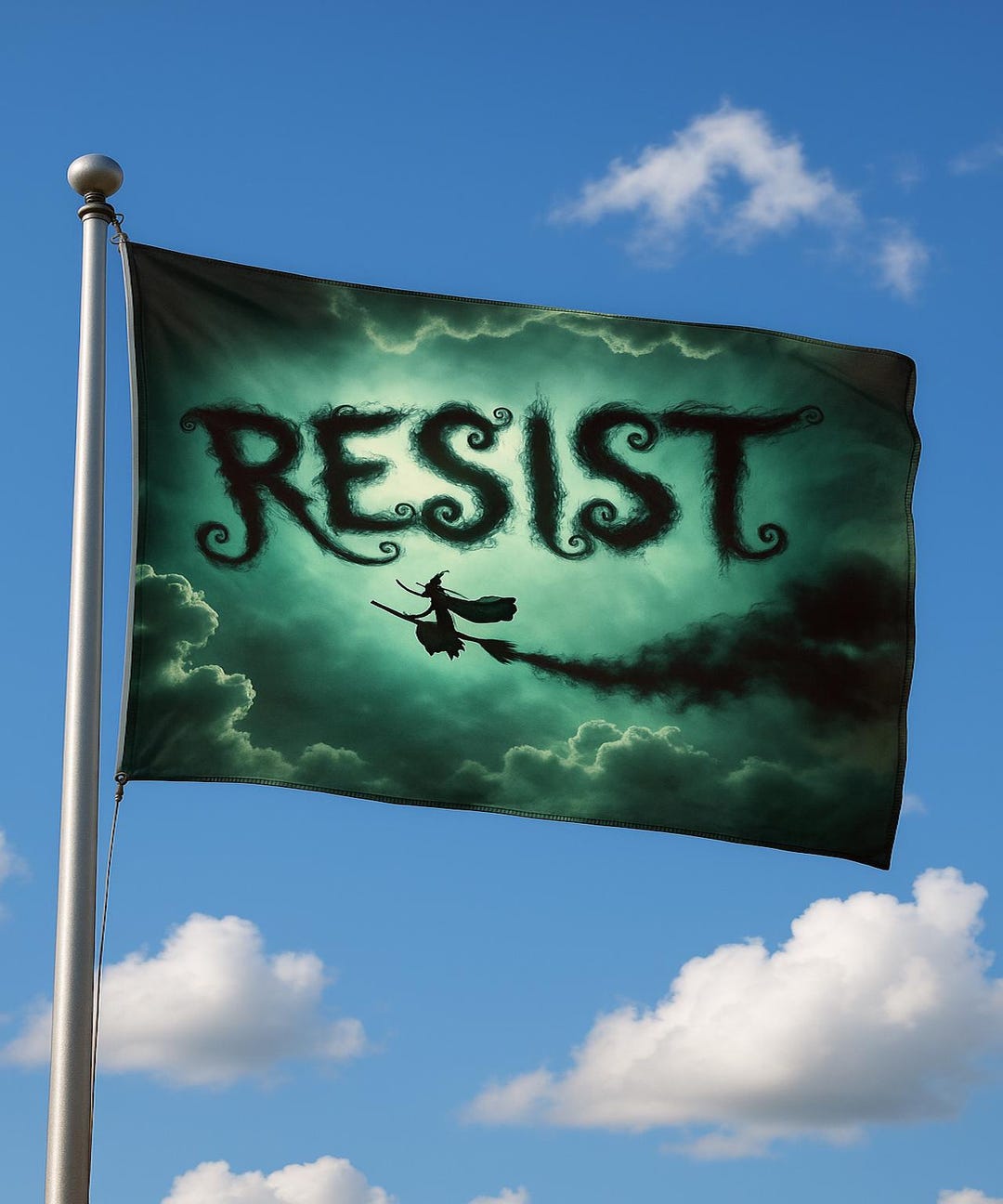 Wicked Witch Skywriting RESIST Flag / Stormy Green Design / Four Sizes ...