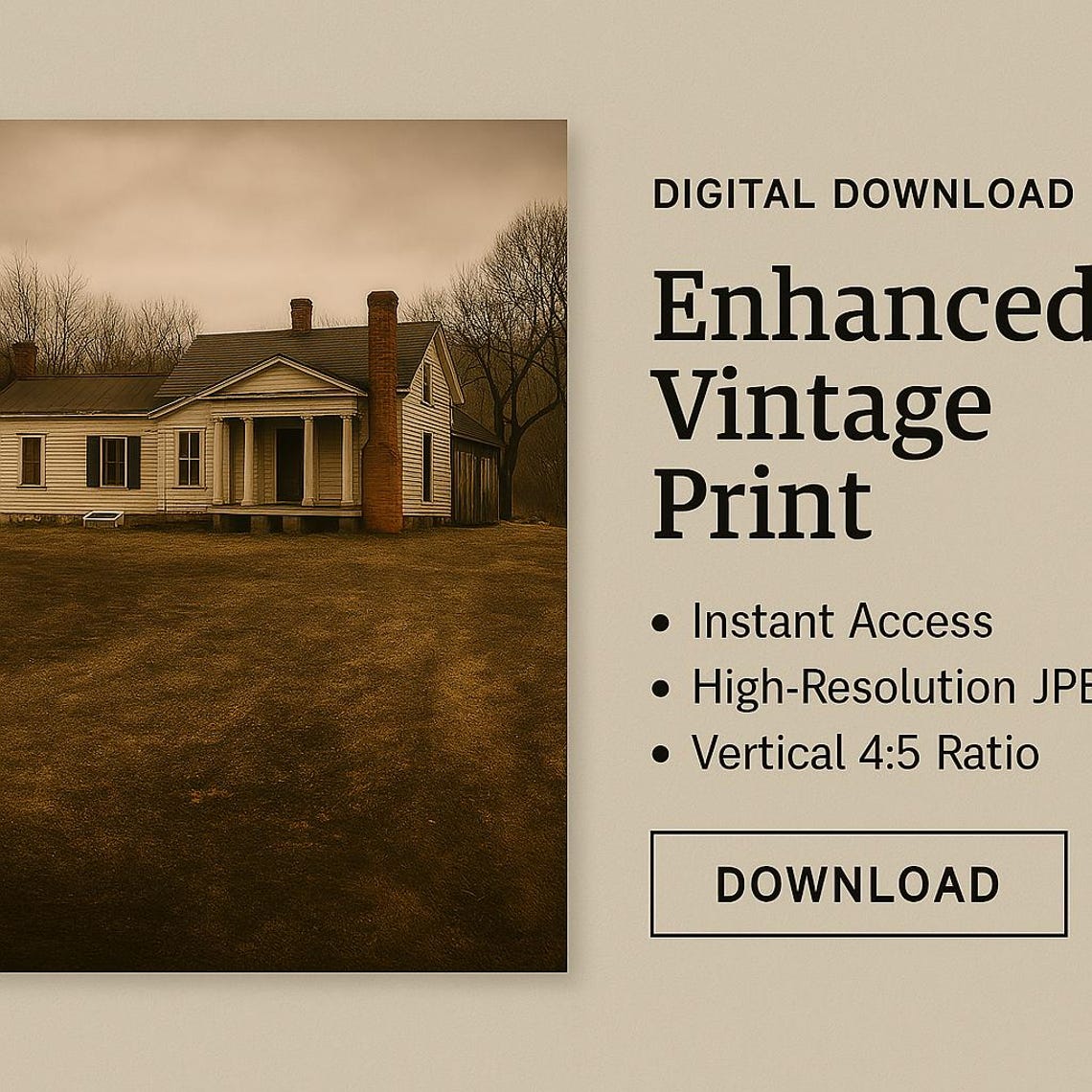 Digital Download – Farmhouse Ithaca Print for Vintage Rustic Home ...