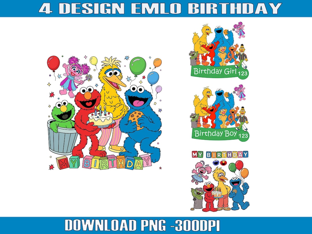 Cute Elmo Birthday PNG | Sesame Street Birthday Clipart | High Quality ...