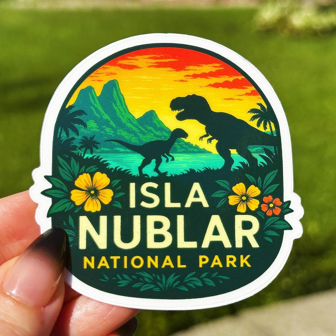 Isla Nublar National Park Transparent Sticker- Nostalgia Decal for ...