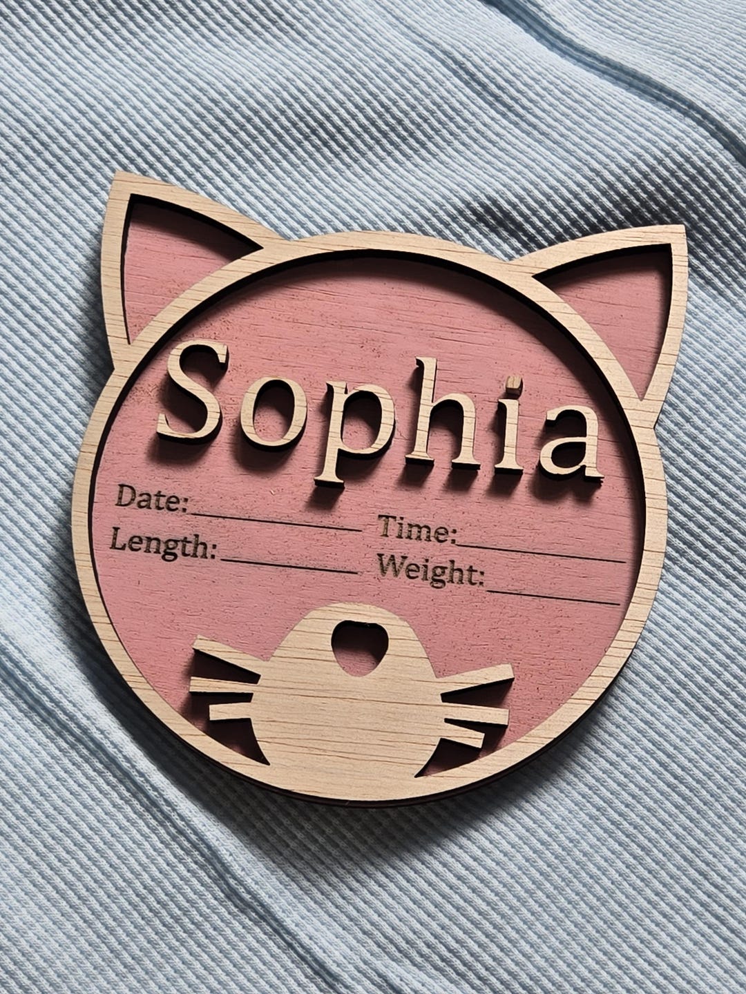 3D Cat Face Baby Announcement Sign: Personalized Name Reveal - Etsy