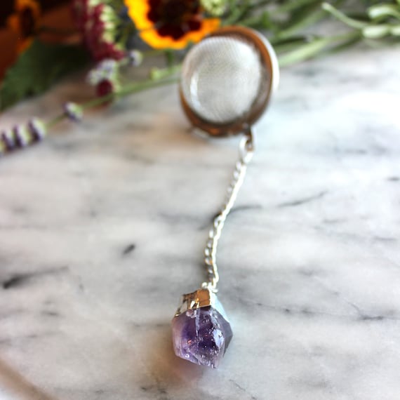 Amethyst Crystal Tea Infuser Gemstone Tea Strainer Loose - Etsy