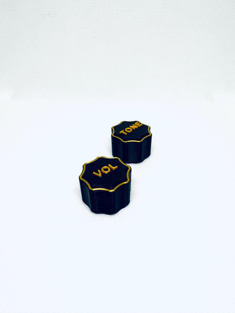 Custom 3d-printed Guitar Knobs – VOL & TONE Set - Black / Gold - Etsy