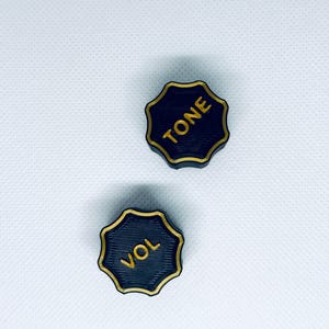 Custom 3d-printed Guitar Knobs – VOL & TONE Set - Black / Gold - Etsy