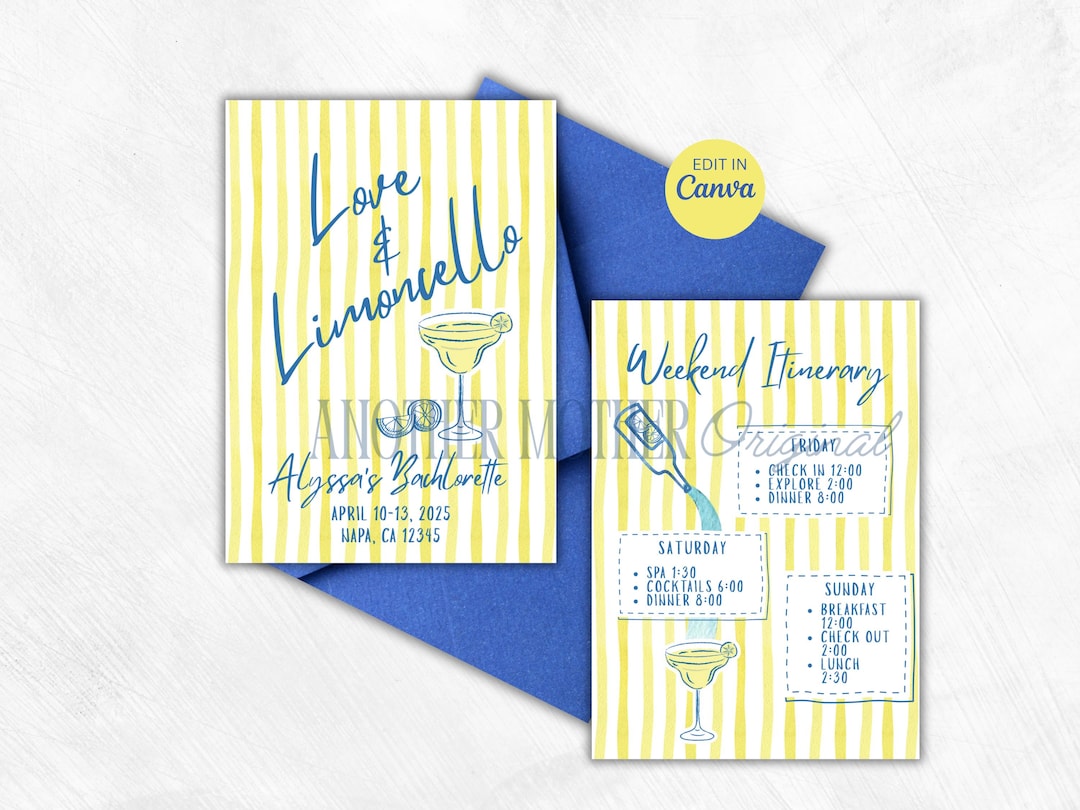 Limoncello Bachelorette Party Invitation: Amalfi Coast Bridal Shower ...