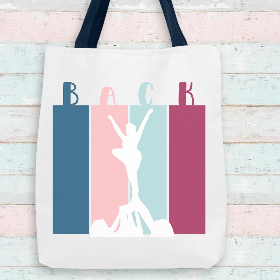 Cheerleading Tote Bag, Back Spotter, Bold and Colorful Cheerleader Gift ...