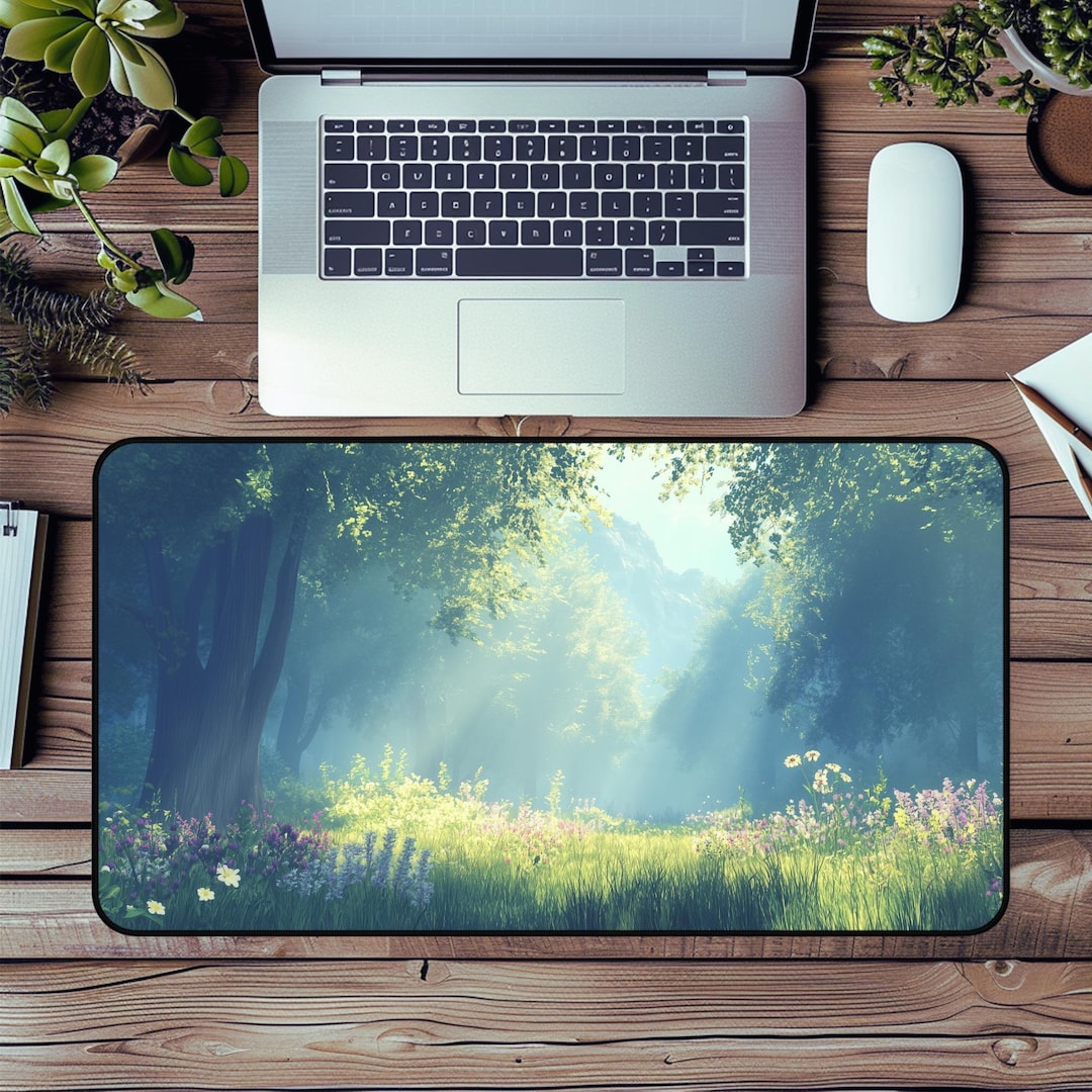 Tranquil Forest Desk Mat, Nature Lover Office Decor - Etsy
