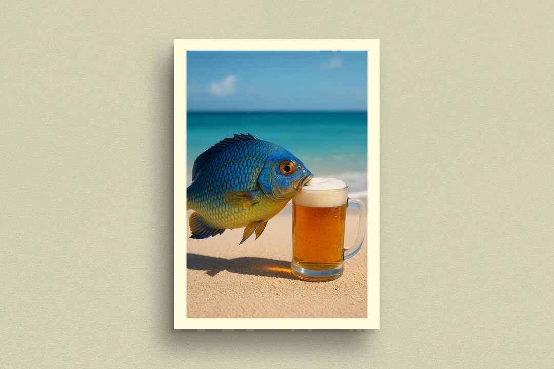 Digital Download Tropical Fish Drinking Beer Digital Photo - Etsy