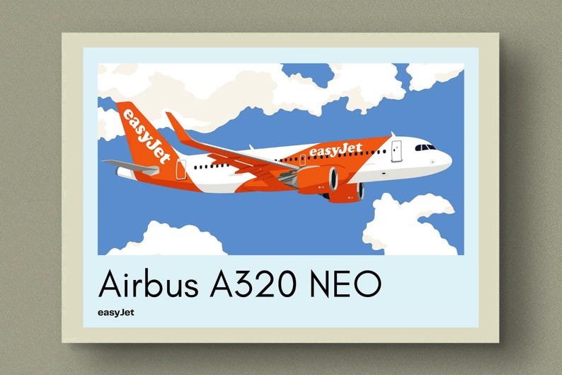 Airbus A320 NEO Easyjet Poster – Digital Download Plane Art, Modern ...
