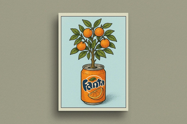 Fanta Orange Tree Poster: Quirky Soda Pop Art (digital Download) - Etsy