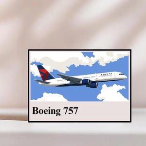 Delta Boeing 757 Poster: Minimalist Aviation Art (digital Download - Etsy