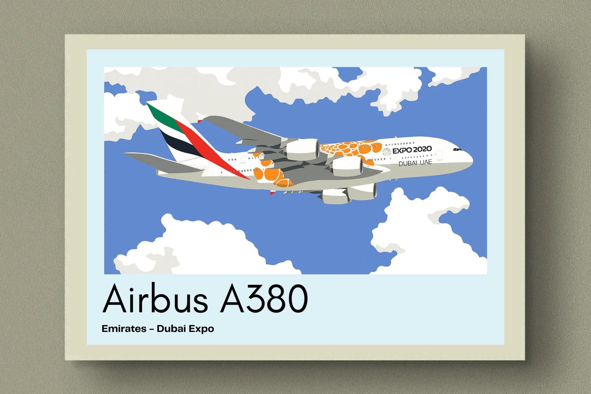 Emirates A380 Expo 2020 Dubai Poster: Aviation Art Print (digital ...