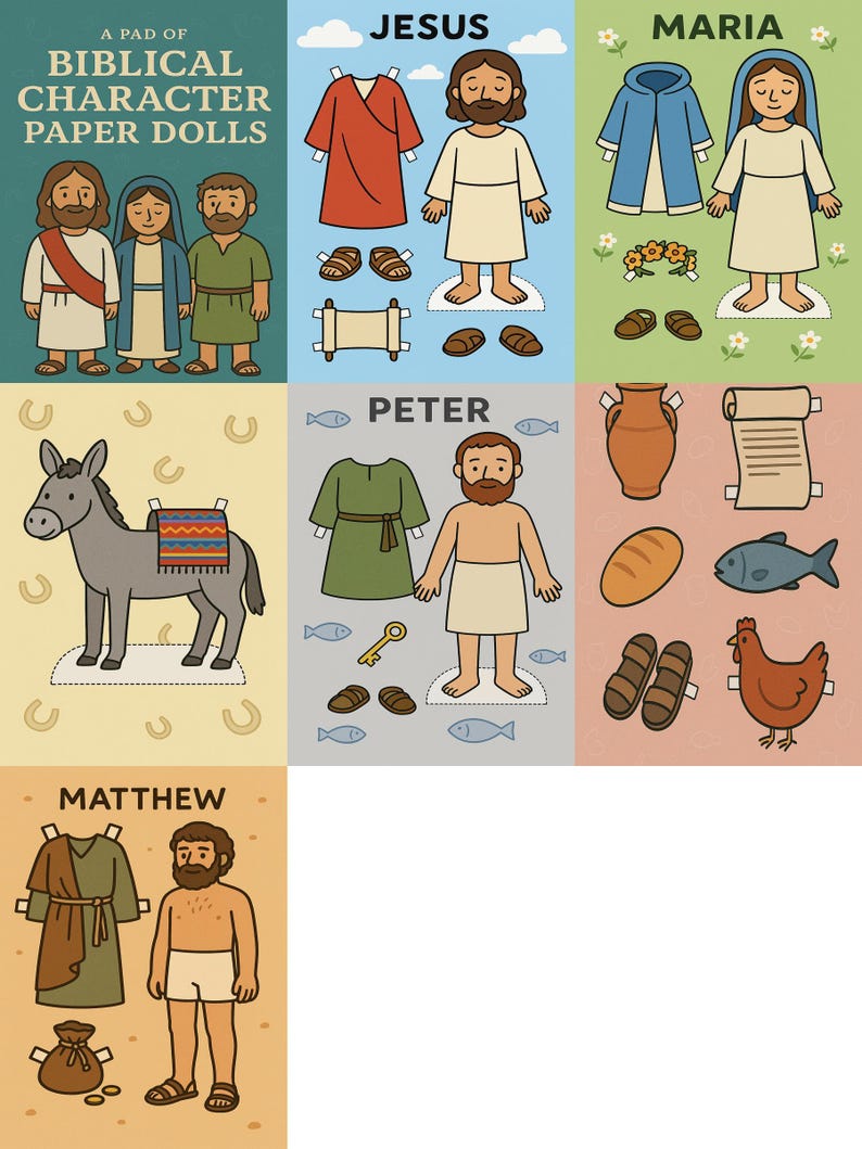 Great Series of Paperdolls of Characters From Bible. Jesus, Maria ...