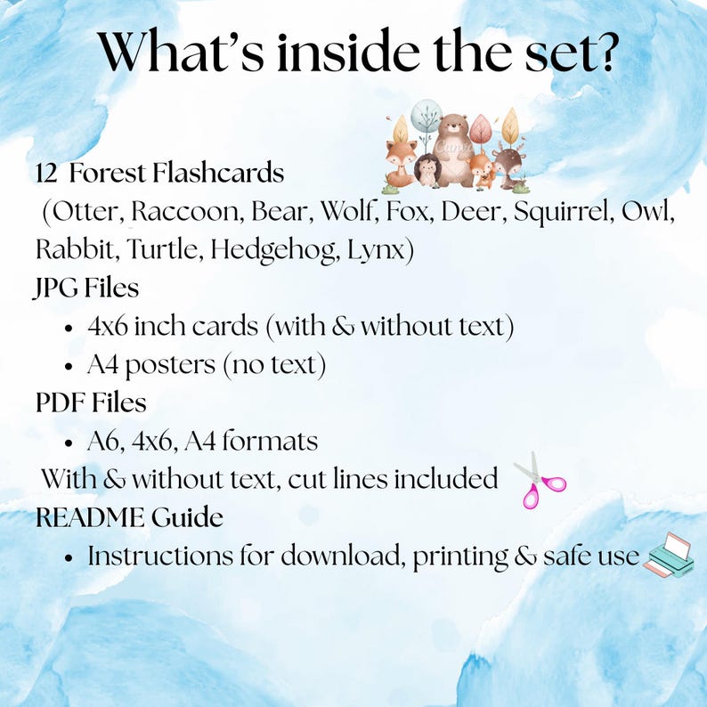 Forest Animal Flashcards | Montessori Printable | Toddler & Preschool ...