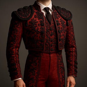 Black Embroidered Matador Suit: 3PC Spanish Bullfighting Attire - Etsy
