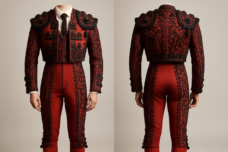Black Embroidered Matador Suit: 3PC Spanish Bullfighting Attire - Etsy