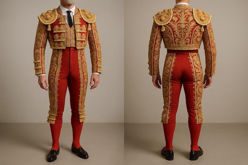 Gold Embroidered Matador Suit: 3PC Spanish Bullfighting Attire - Etsy