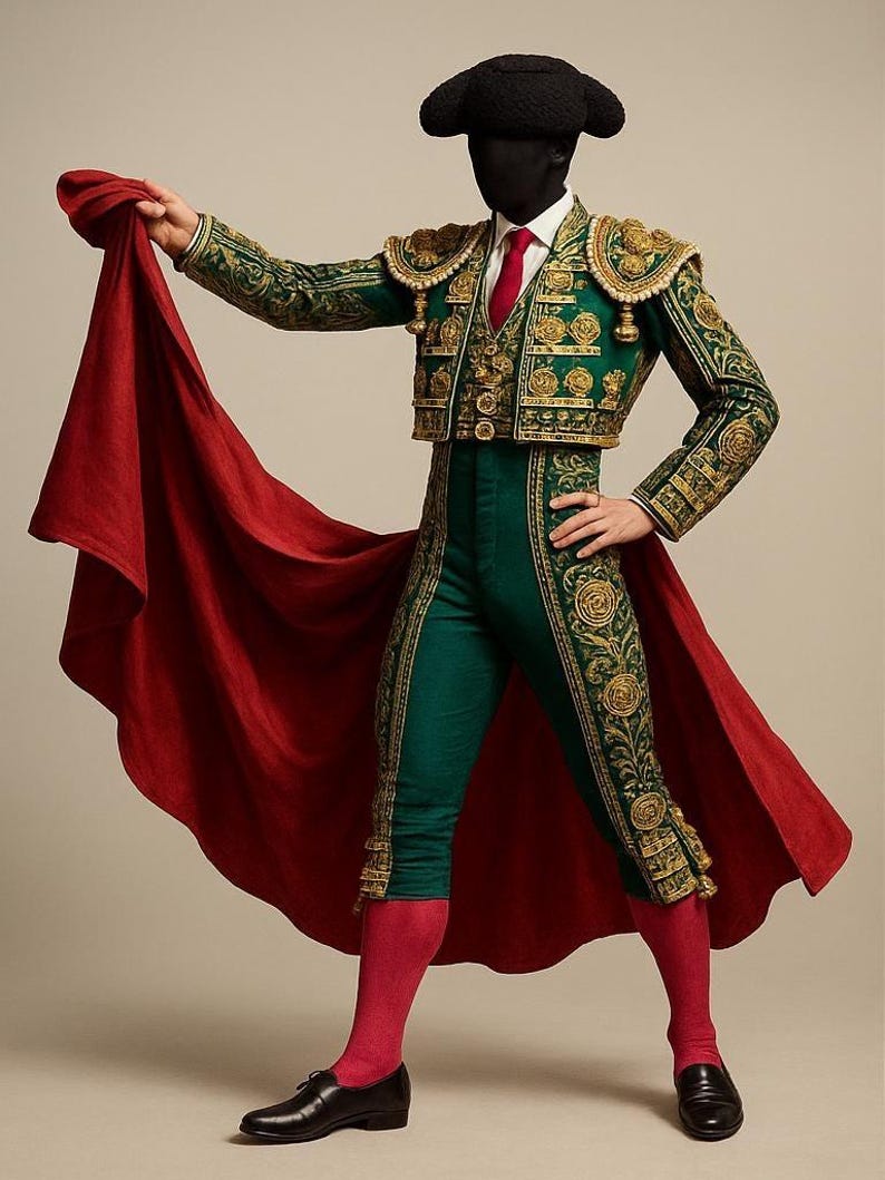 Embroidered Matador Suit: Gold Bullfighting Attire, Spanish Wedding ...
